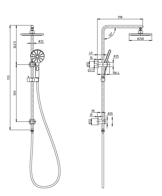 Buy Chrome Cora Round Multi Function Shower set Online | AUSLux