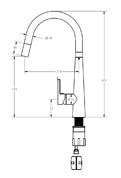 Buy Chrome Luxa Pull Out Sink Mixer Online | AUSLux